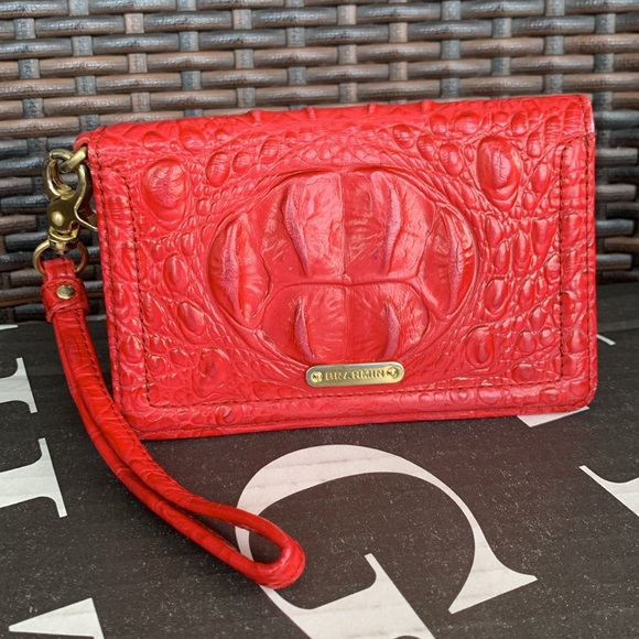 Brahmin | Bags | Brahmin Embossed Red Leather Womens Wallet | Poshmark